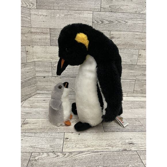 Unipak | Toys | Unipak Momma Penguin And Baby Gray Black White Plush ...